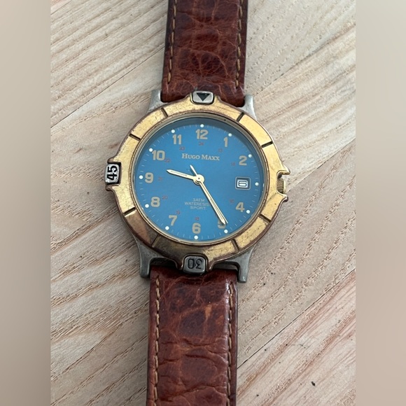 Hugo Maxx | Accessories | Hugo Maxx Mens Watch 8k Gold Plated Case ...